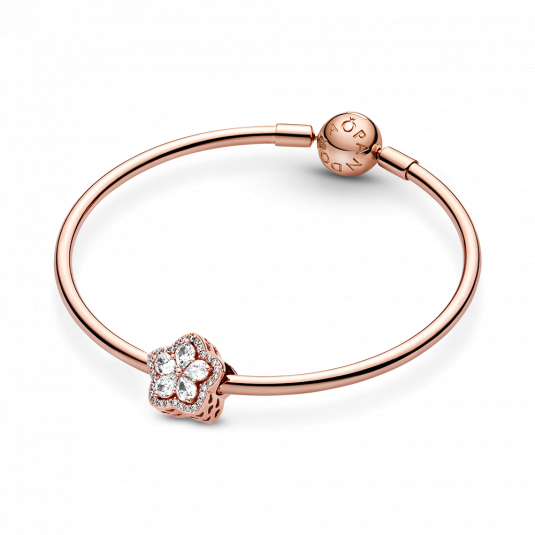 PANDORA pozlátený náramok Sparkling Snowflake M-587132+789224C01