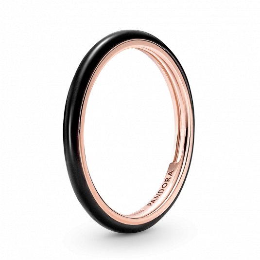 PANDORA ME aranyozott Fekete tűzzománc gyűrű M-189655C01