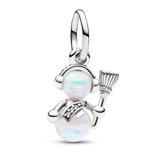 PANDORA strieborná korálka Snehuliak z opálu M-792981C01