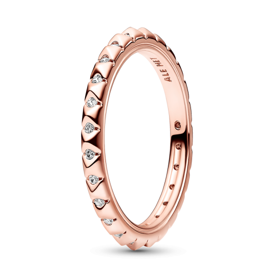 PANDORA ME pozlátený prsteň s čírymi zirkónmi M-182800C01