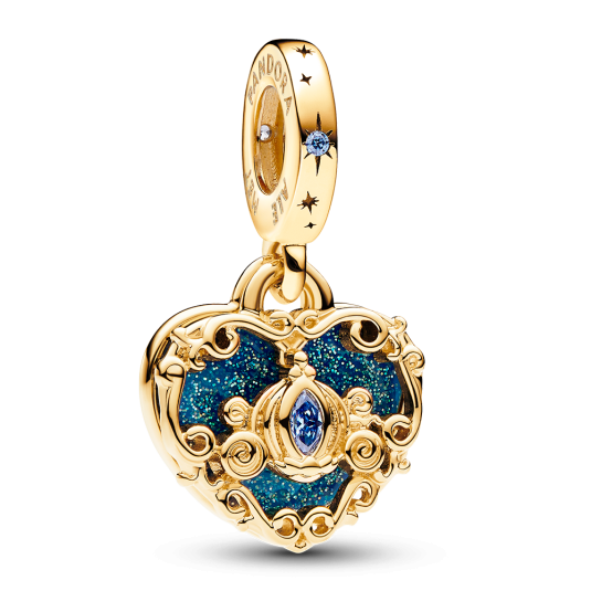 PANDORA Disney pozlacený korálek Srdce s kočárkem M-763072C01