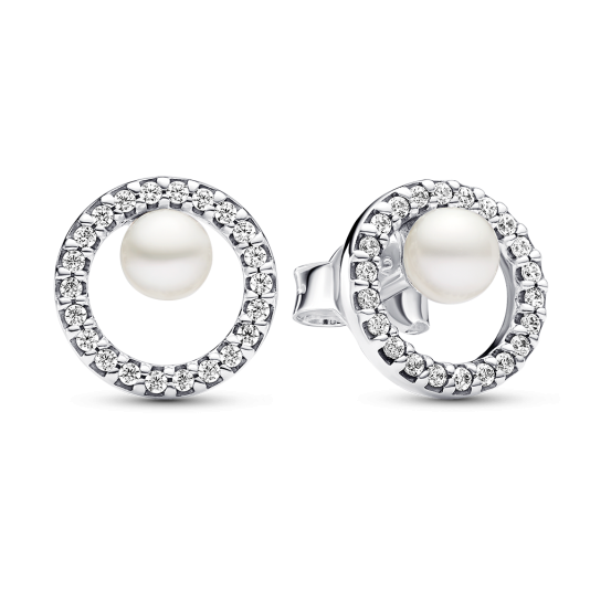 PANDORA fülbevaló Gyöngyök és pavé cirkóniák M-293154C01