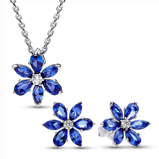 PANDORA set náhrdelník a náušnice kvety M-392387C02+292407C01