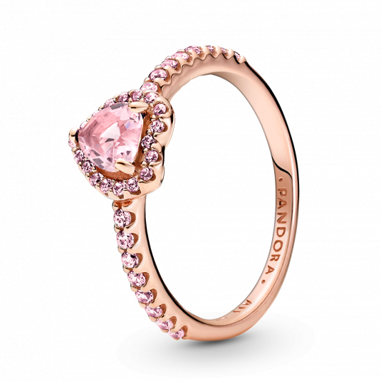 PANDORA pozlacený prsten s vyvýšeným srdcem M-188421C04