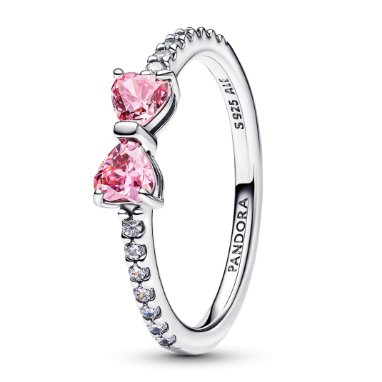 PANDORA prsten Růžová mašle M-193510C01 - Sofia.cz