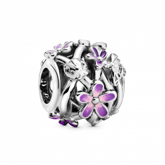 PANDORA Áttört lila százszorszép charm M-798772C02 - Szofia.hu