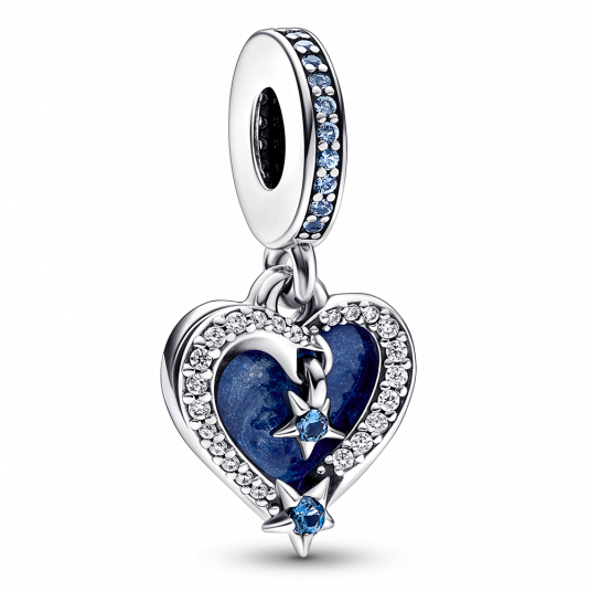 PANDORA Hullócsillag szív dupla függő charm M-792356C01